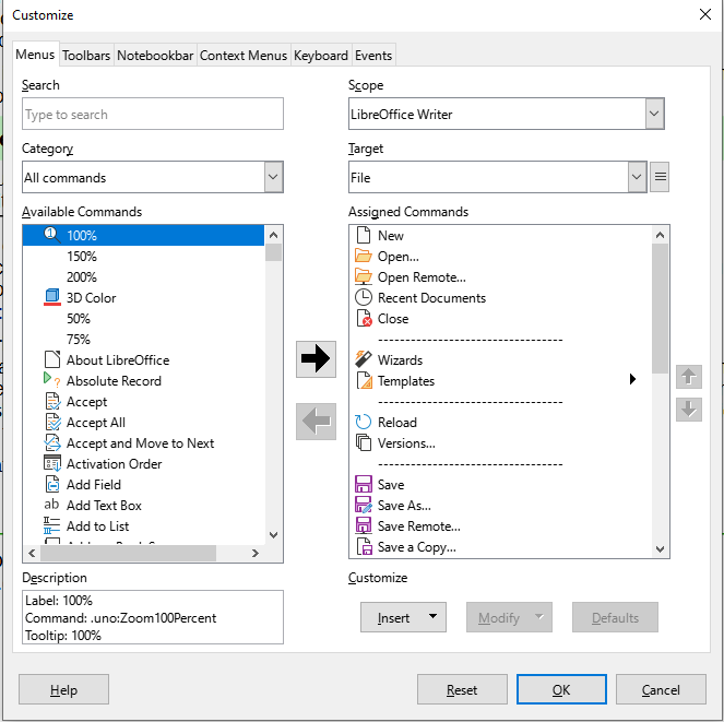 Chapter 14 Customizing LibreOffice